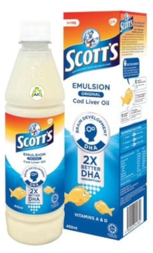 Scott's Emulsion Cod Liver Oil Original Flavor - Minyak Ikan Kod 400ml ...